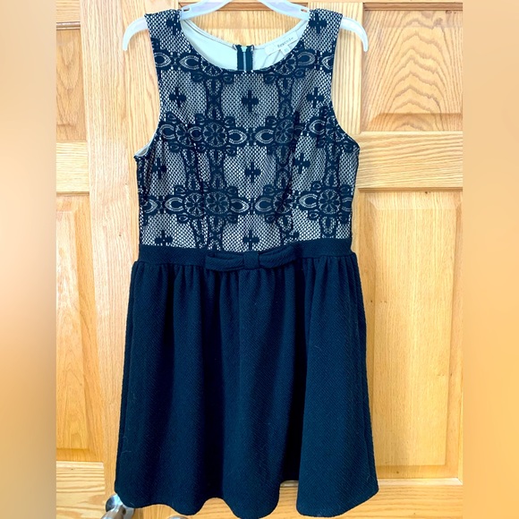 Rewind | Dresses | New Black Lace Dress With Bow | Poshmark